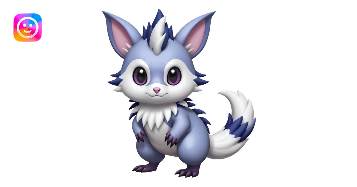 Shiny Furret-Absol-Noibat-Hybrid (Full body) emoji | AI Emoji Generator