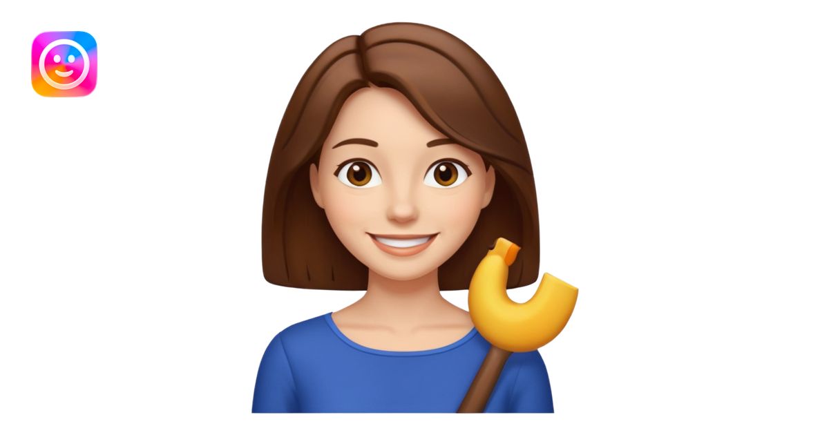 lady with a shoulder-length brown hair emoji | AI Emoji Generator