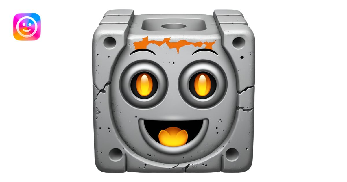 Cinder Block with no face on it emoji | AI Emoji Generator