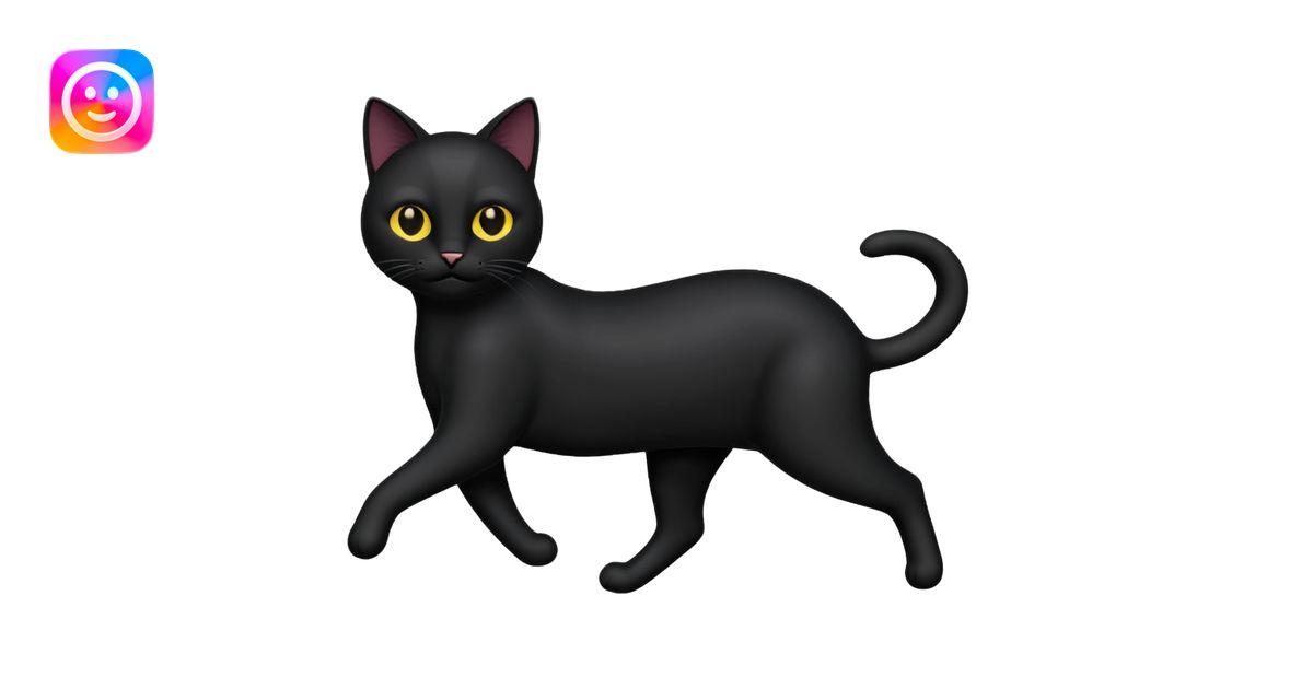 Black cat escaping emoji | AI Emoji Generator