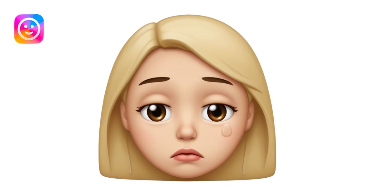 sad face with a big pouty bottom lip, and sad eyes emoji | AI Emoji ...