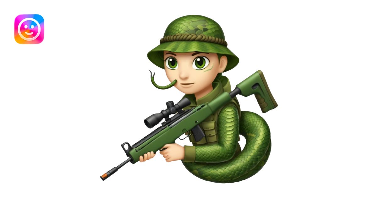 A snake sniper emoji | AI Emoji Generator