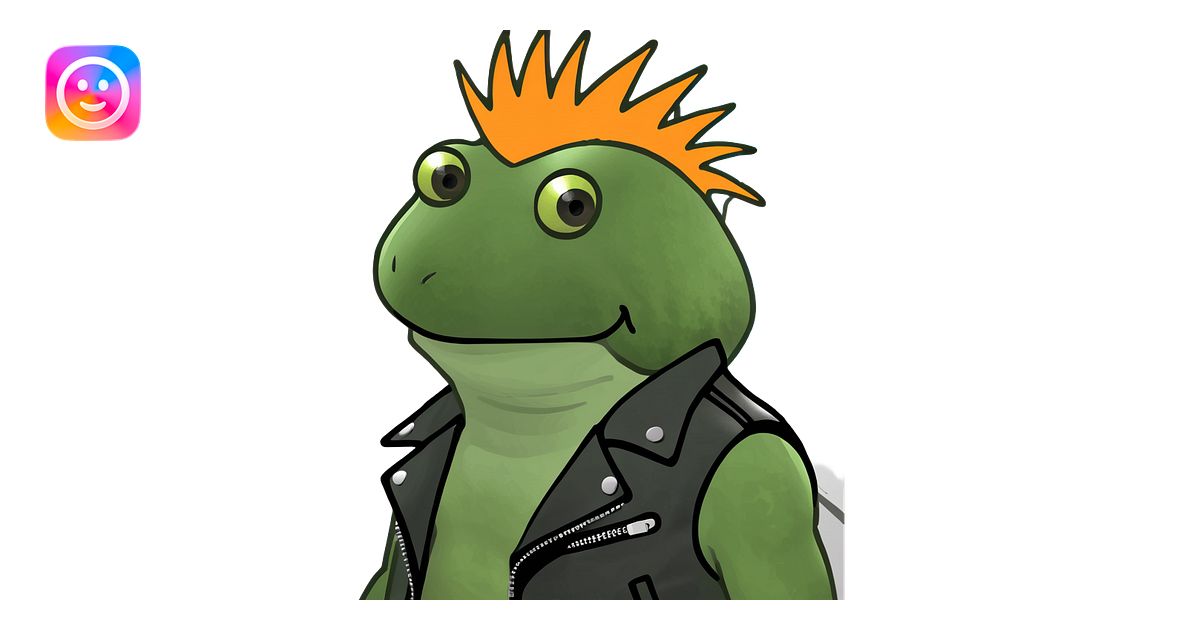 punk frog with mohawk, attitude, vibrant colors, street style meme | AI ...