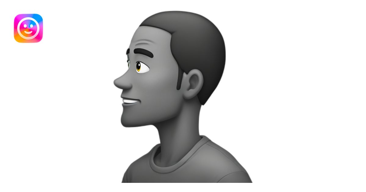 Giga Chad from profile meme black and white emoji | AI Emoji Generator