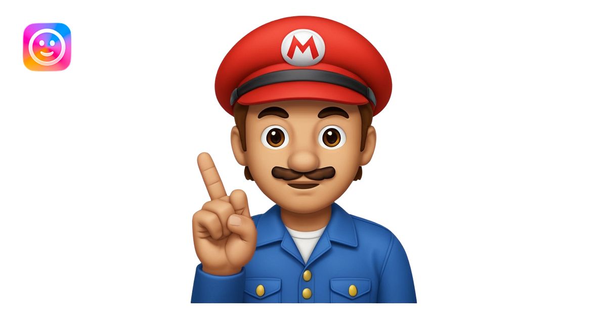 mario sacando el dedo emoji | AI Emoji Generator