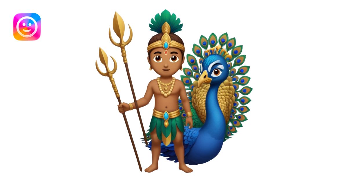 Add spear in Murugan's hand https://www.emojis.com/emoji/lord-murugan ...