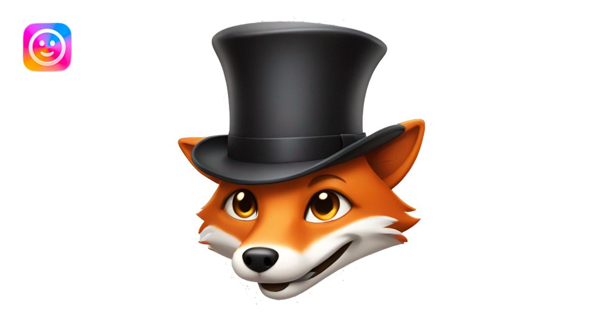 Winking fox with bowler hat emoji | AI Emoji Generator