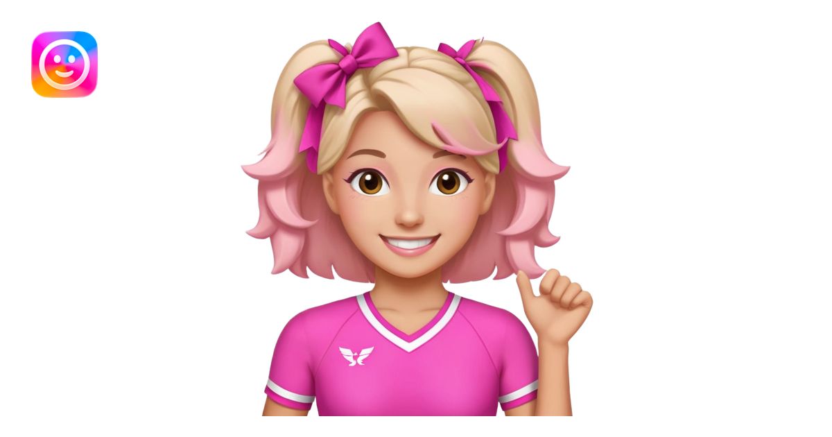 Pink chearleader emoji | AI Emoji Generator