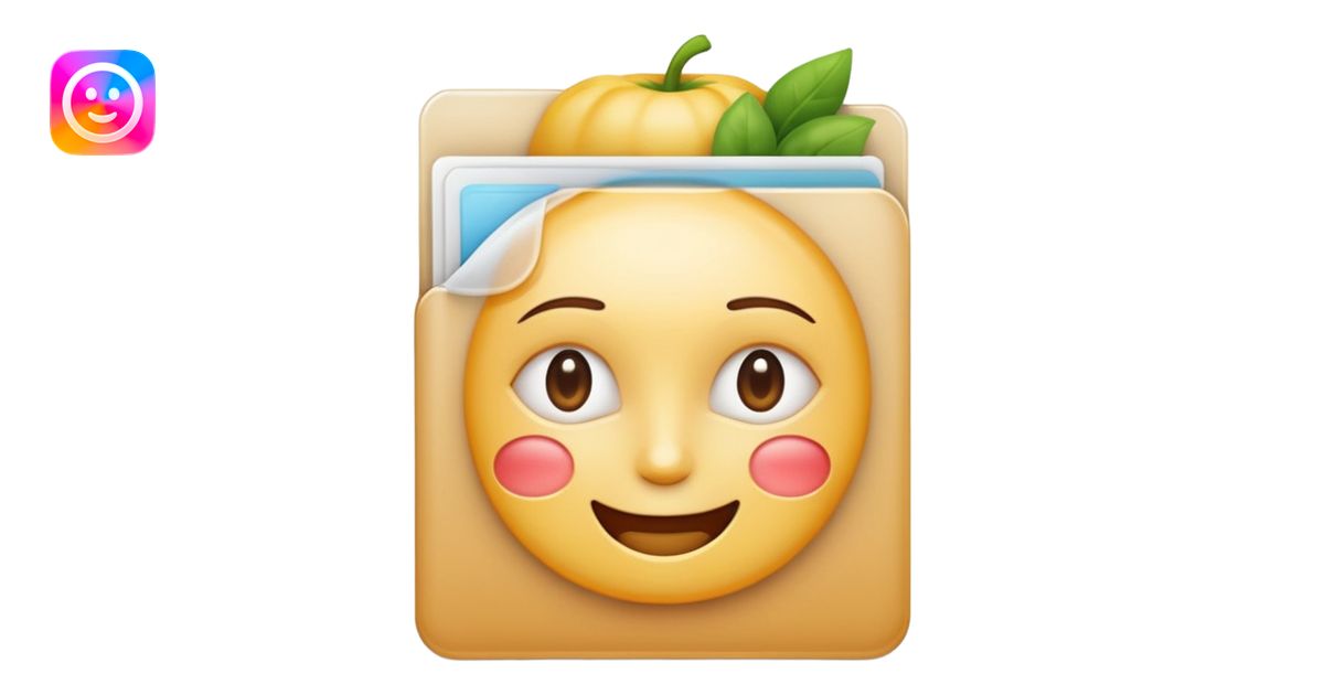 A **simple emoji-style icon** of a **transparent white plastic folder ...