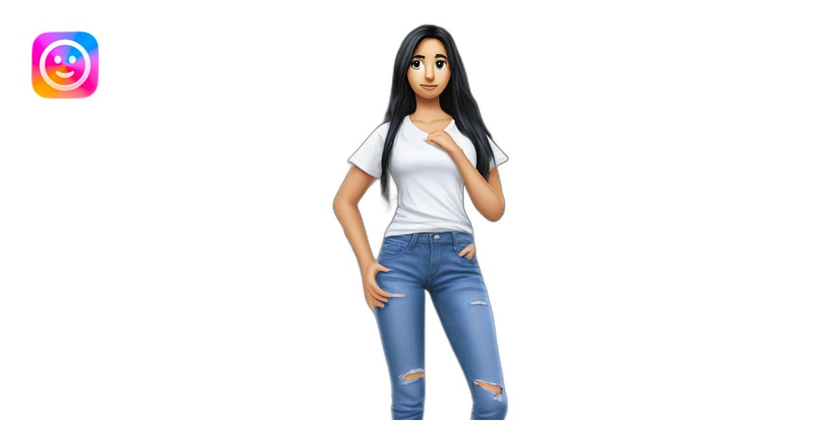 "girl in ripped jeans" emoji | AI Emoji Generator
