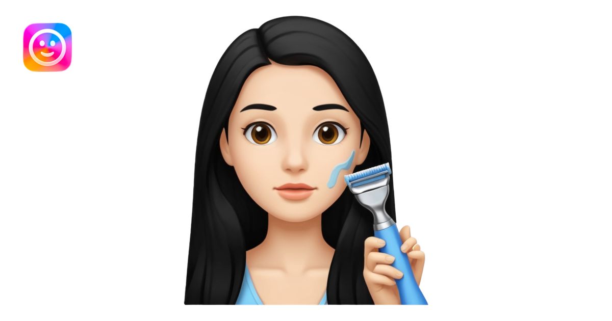 woman black long hair shaving emoji | AI Emoji Generator