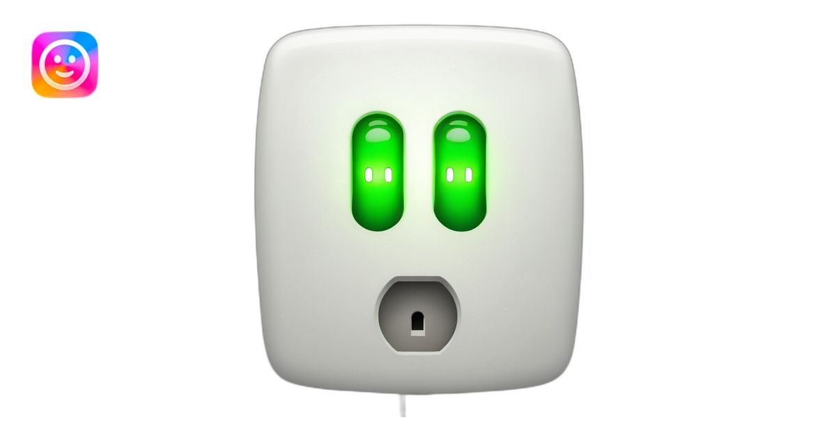 An electrical plug with a green light indicator emoji | AI Emoji Generator