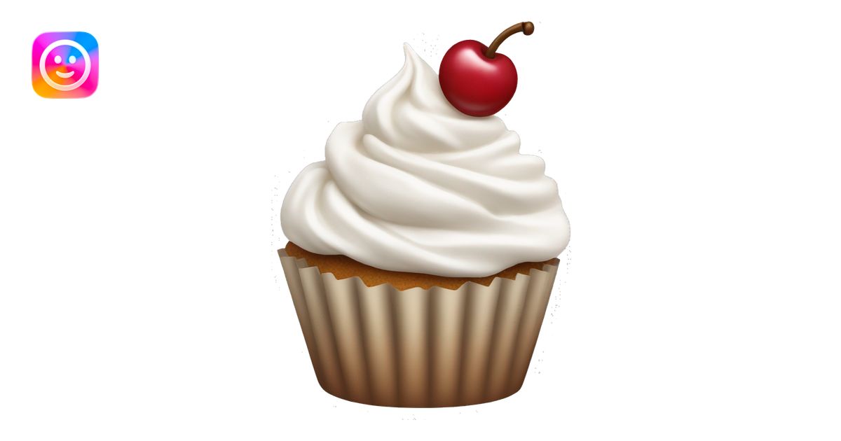 cherry cupcake white icing emoji | AI Emoji Generator