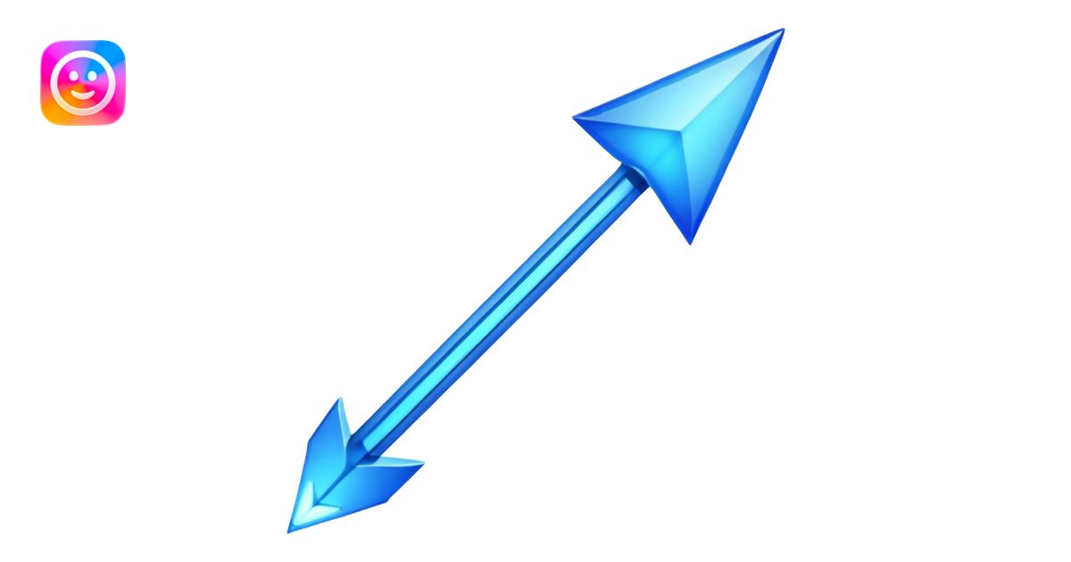 blue glowing arrow with one head bold body emoji | AI Emoji Generator