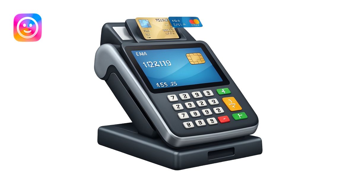 Icono de una terminal de pago con una tarjeta PAGANDO POS emoji | AI ...