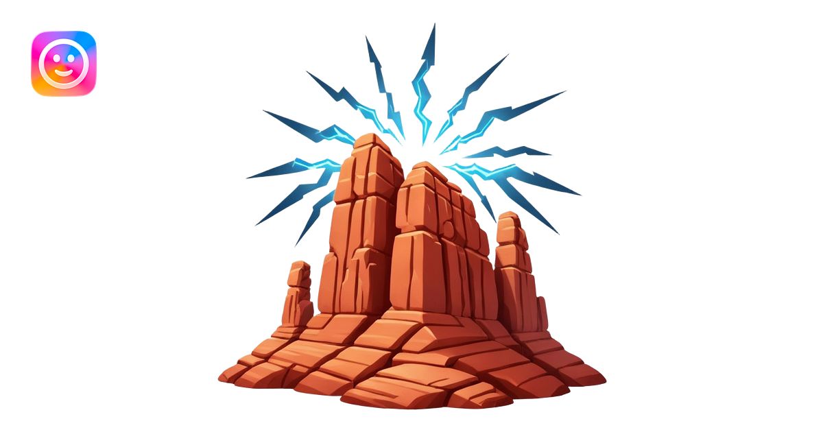 create a red rock style thunder emoji | AI Emoji Generator