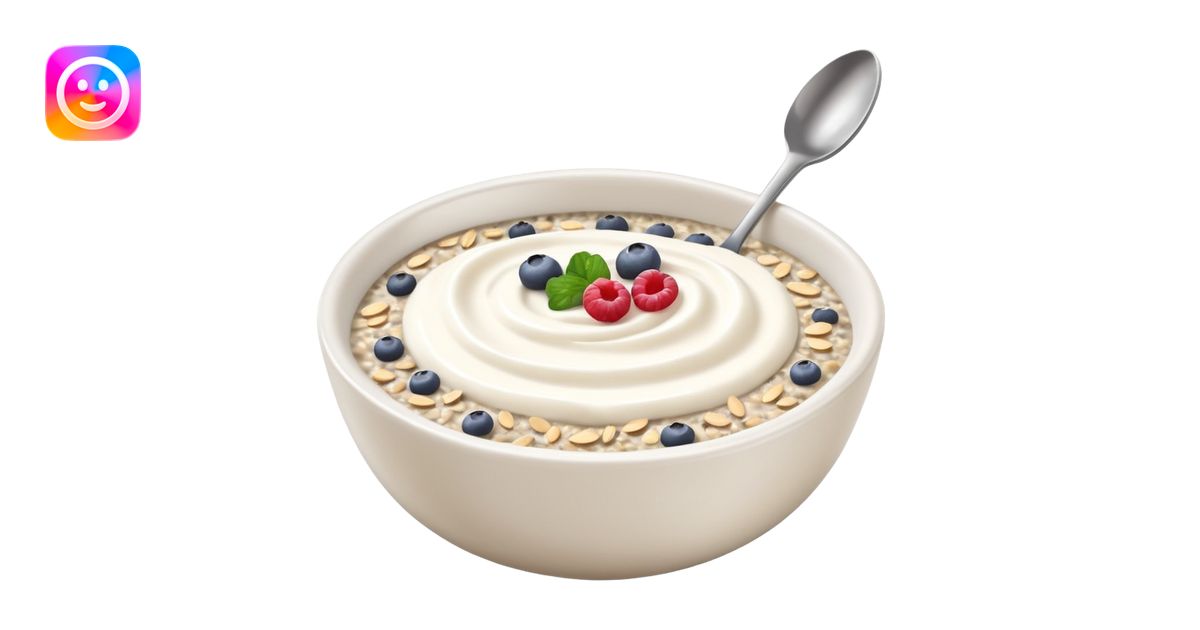 Greek Yogurt with Oats and Chia Seeds emoji | AI Emoji Generator