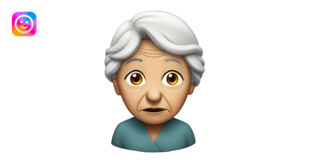 old woman sad standing full emoji | AI Emoji Generator