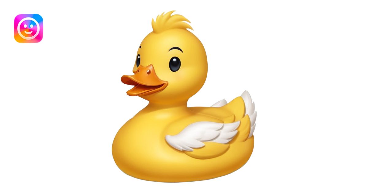 A duck wearing a rubber duck floaty emoji | AI Emoji Generator