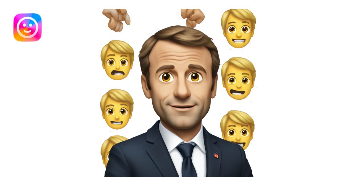Emanuel macron qui fait du hand emoji | AI Emoji Generator