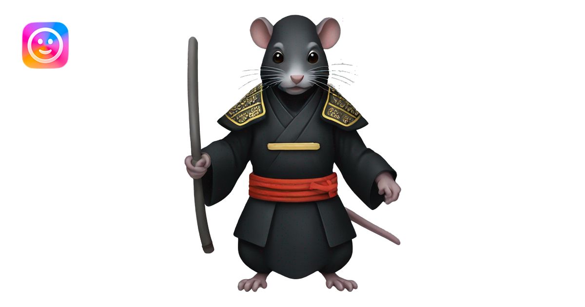 Black rat as shogun emoji | AI Emoji Generator