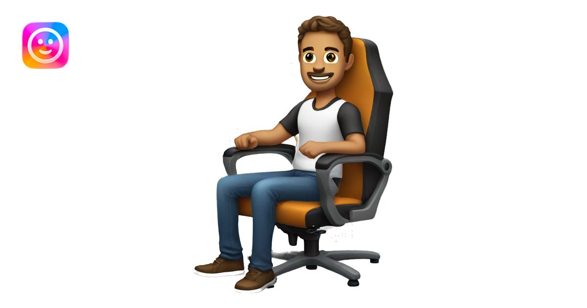 guy in gaming chair with arm rests emoji | AI Emoji Generator