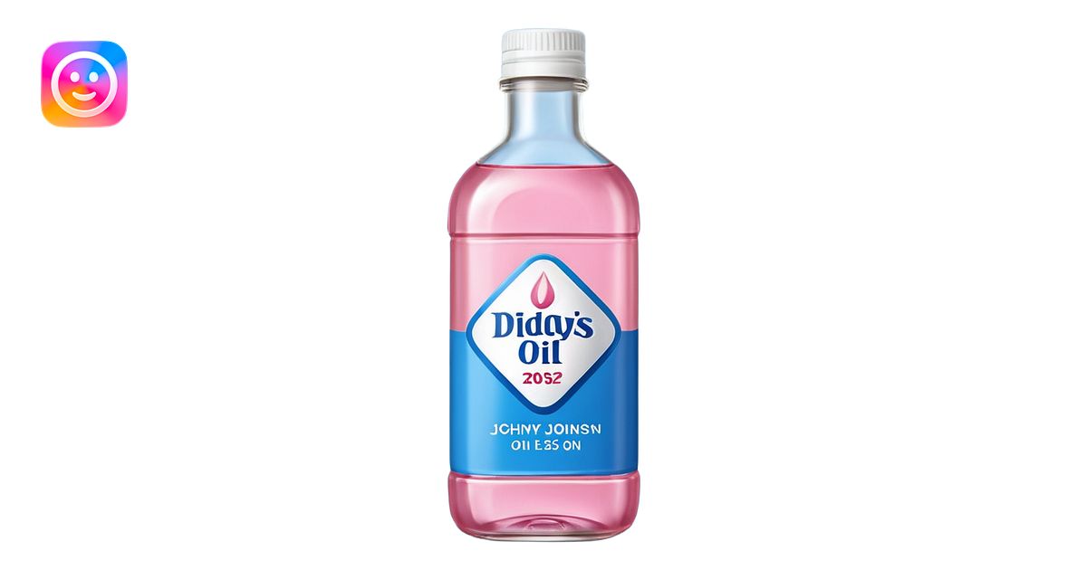 bottle of oil blue top pink outside with logo that says Diddys Oil ...