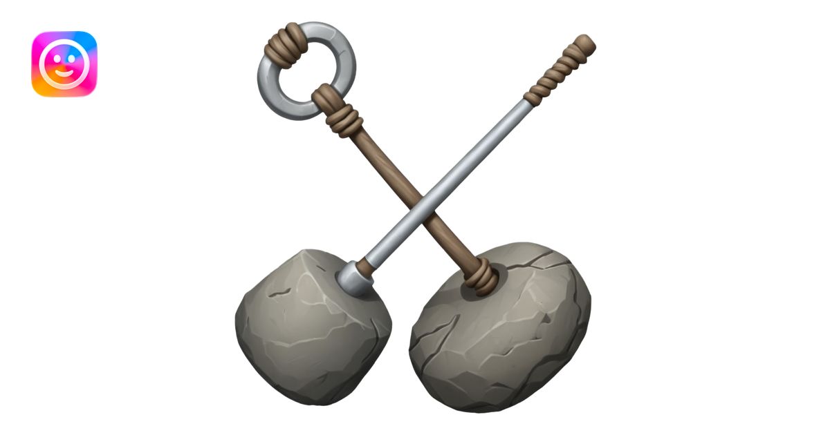 A heavy stone club with knotted handle grip. emoji | AI Emoji Generator