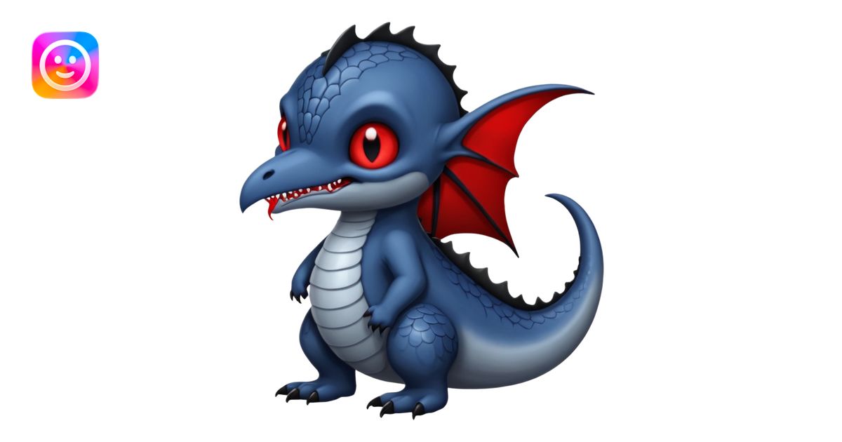 midnight blue-gray-black, with red markings, white belly, scaley ...