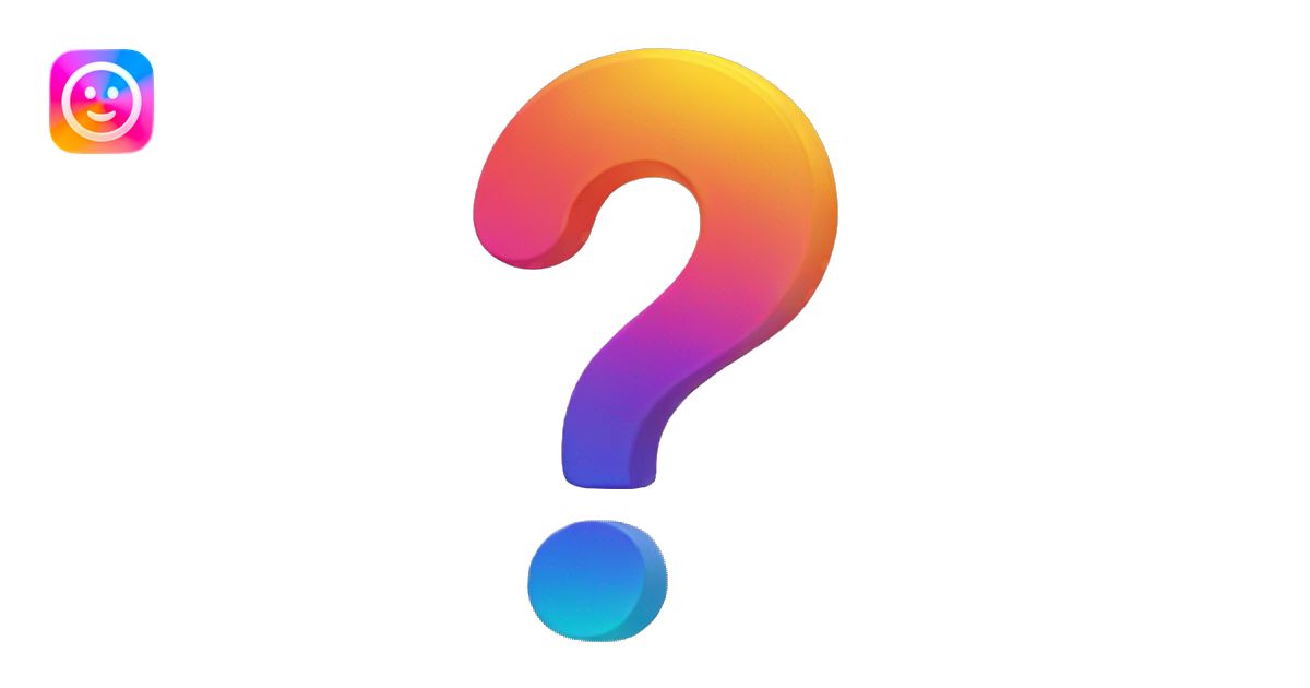 Rainbow-colored gradient Question mark emoji | AI Emoji Generator