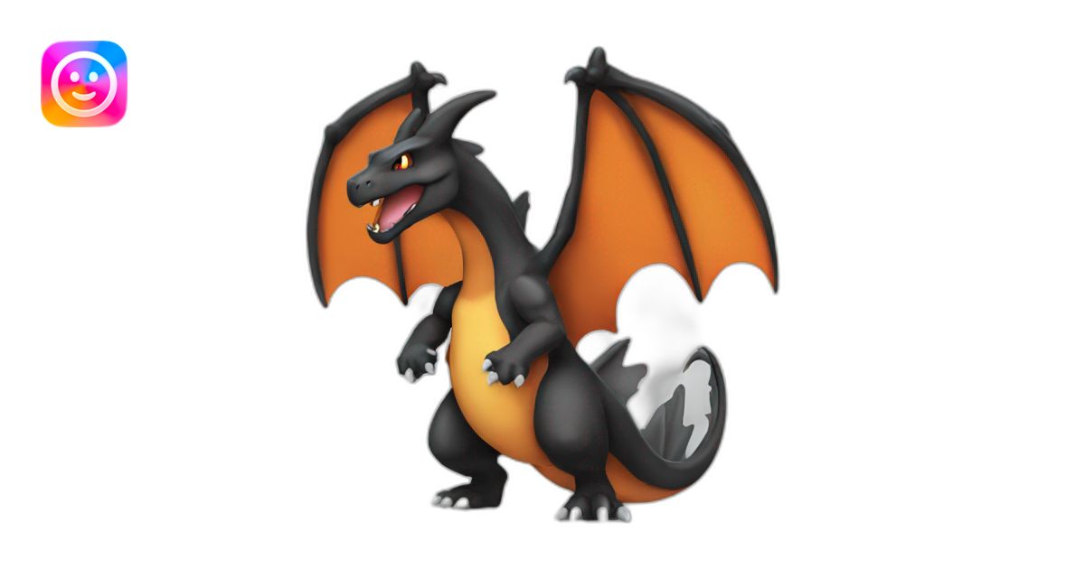 Black charizard emoji | AI Emoji Generator