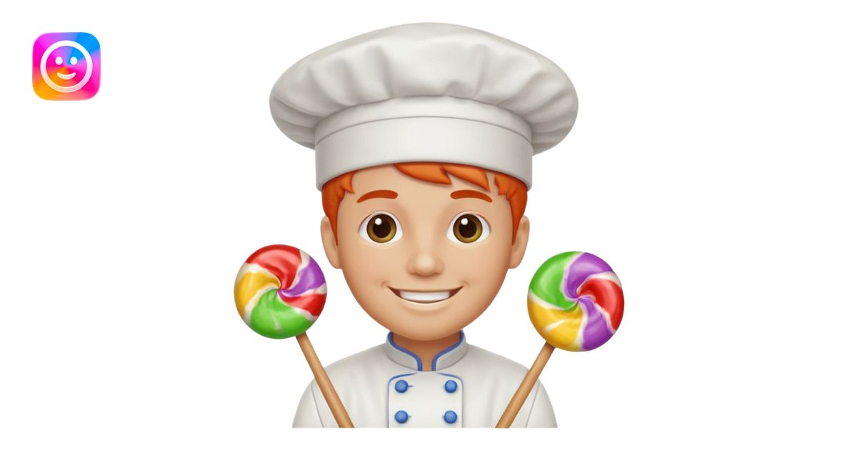 Chef + gumdrop hat,Candy Chef. emoji | AI Emoji Generator