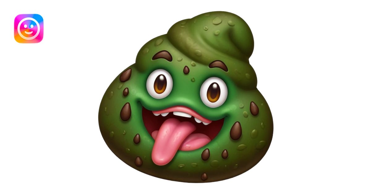 dark green poop sticking tongue out emoji | AI Emoji Generator