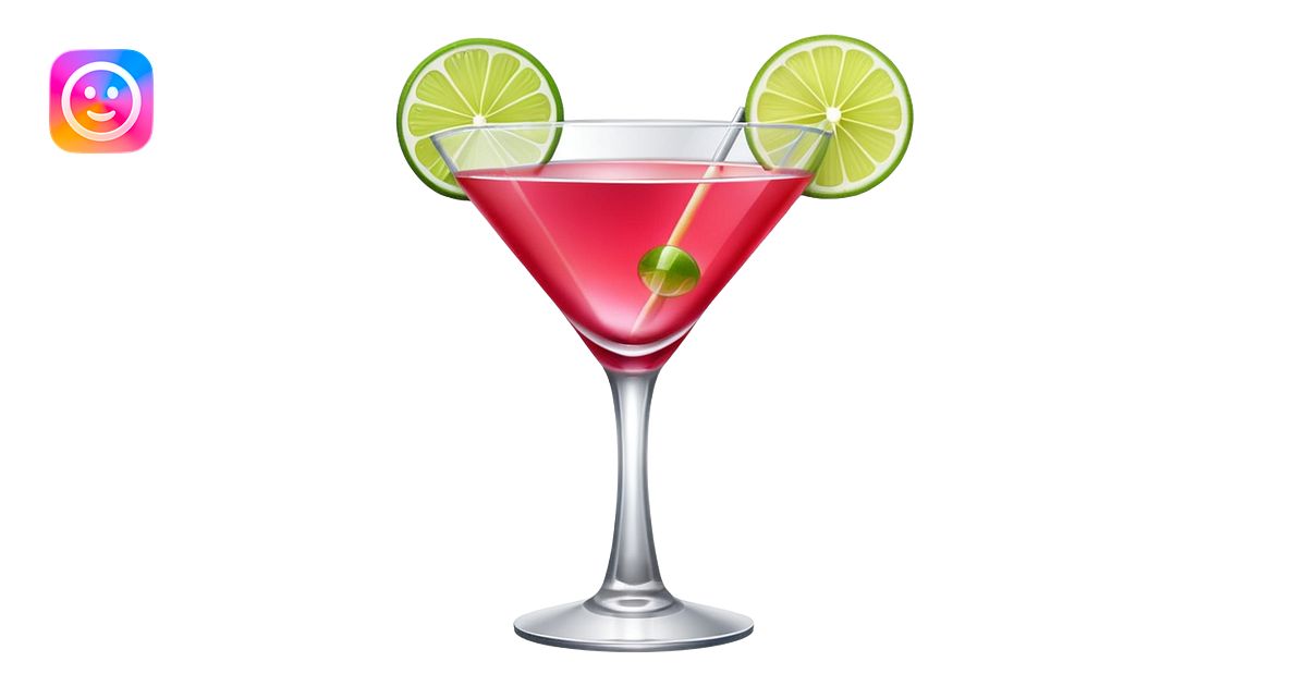 realistic cosmopolitan with a slice of lime on the rim emoji | AI Emoji ...