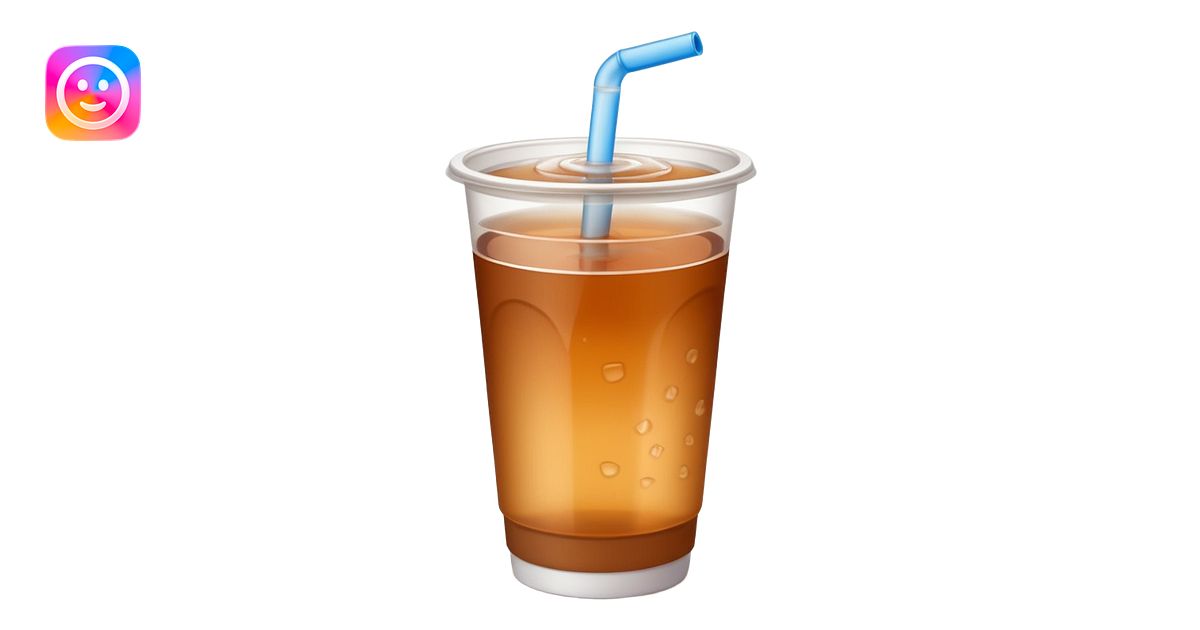 Open plastic cup with cold brown mate tea, no straw. emoji | AI Emoji ...