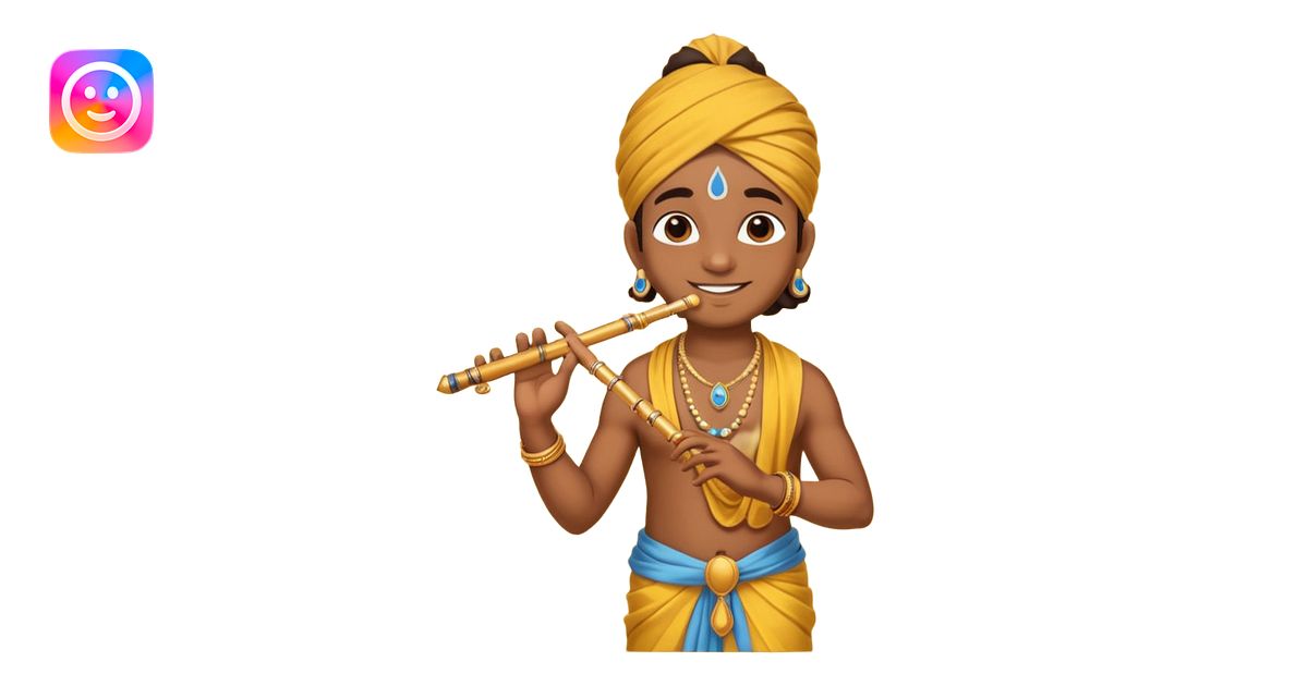 Krishna with flute emoji | AI Emoji Generator