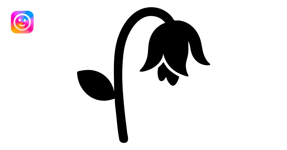 Wilted rose flower with drooping petals icon | AI Emoji Generator