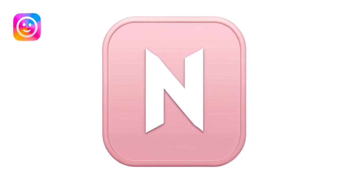 Netflix aesthetic "N" logo in pastel pink emoji | AI Emoji Generator