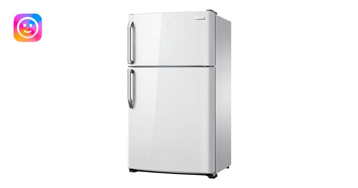 modern white fridge angled view emoji | AI Emoji Generator