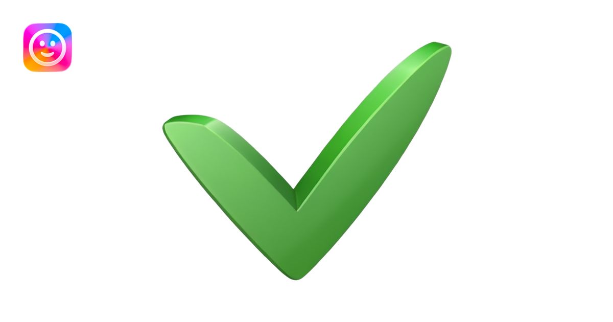 flat check mark symbol in green emoji | AI Emoji Generator