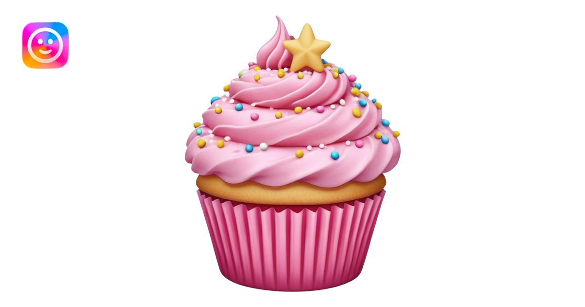 Cupcake with pink icing emoji | AI Emoji Generator