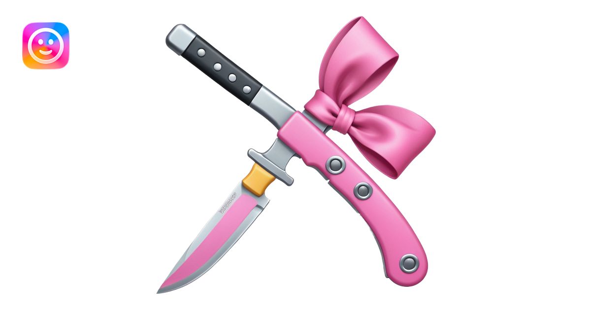 Pink bow knife emoji | AI Emoji Generator