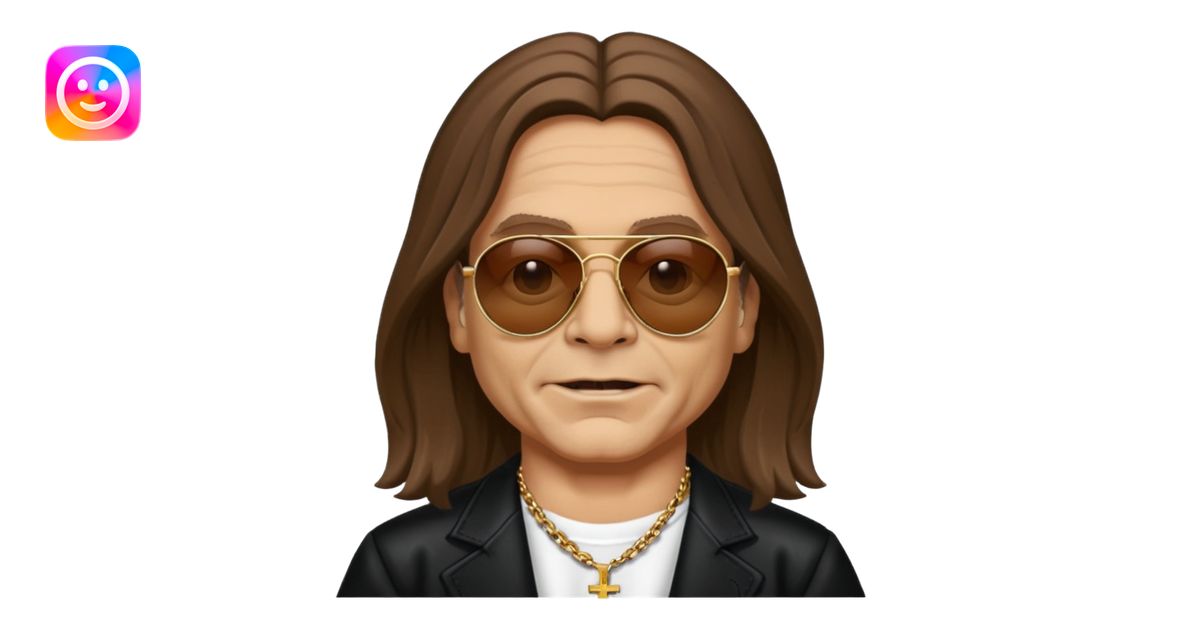 ozzie osbourne with sunglasses emoji | AI Emoji Generator