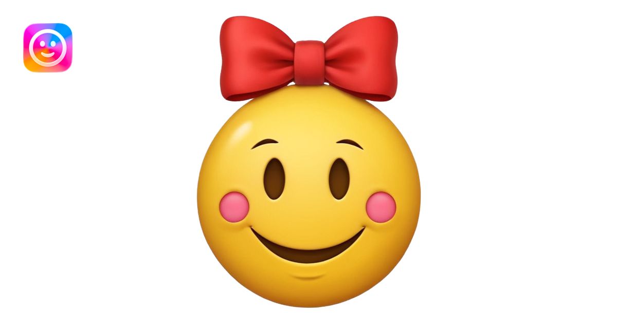 Smiley face with a bow emoji | AI Emoji Generator
