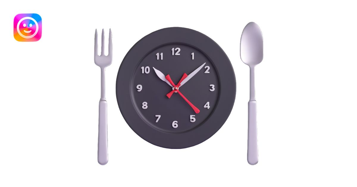 clock with a plate and fork and knife, symbolizing intermittent fasting ...