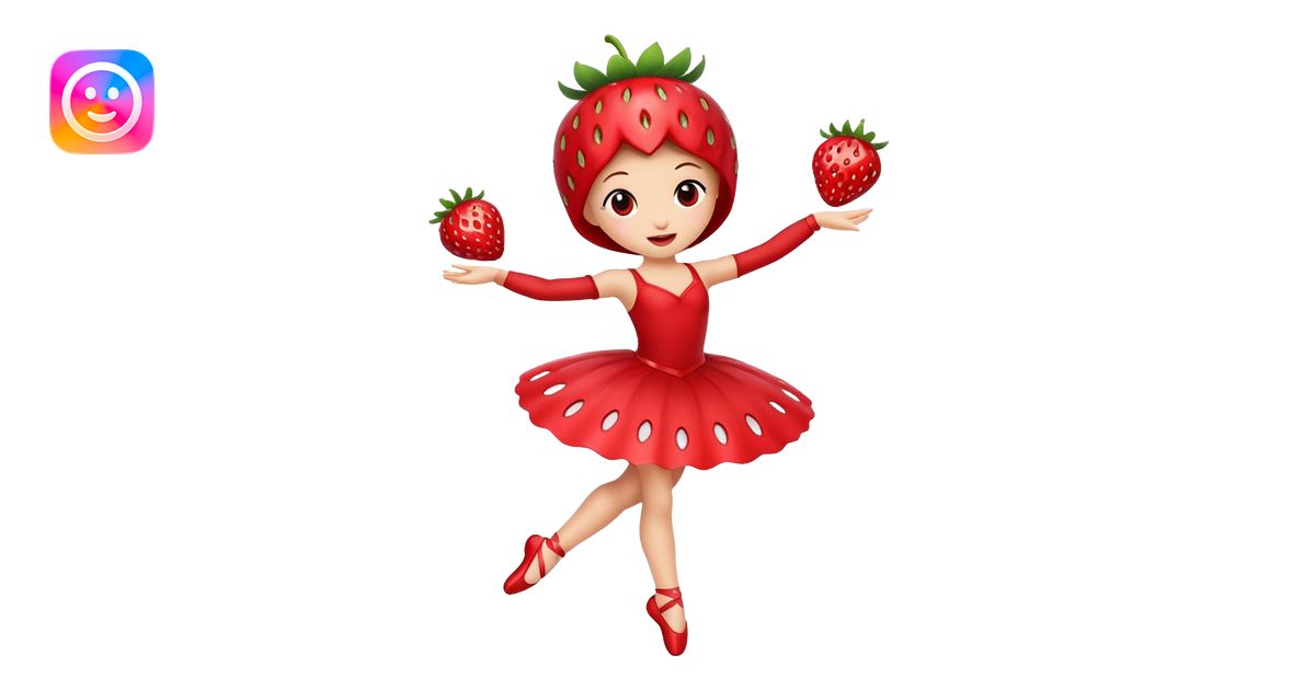 Strawberry fruit dancing ballet emoji | AI Emoji Generator