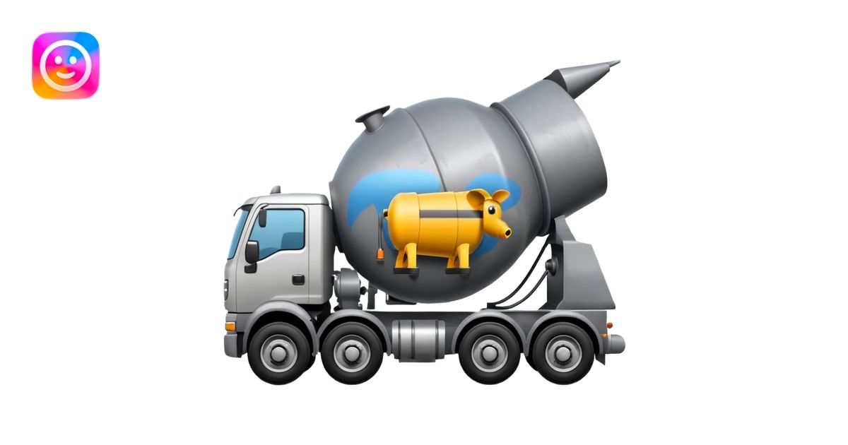 Concrete mixer truck emoji | AI Emoji Generator