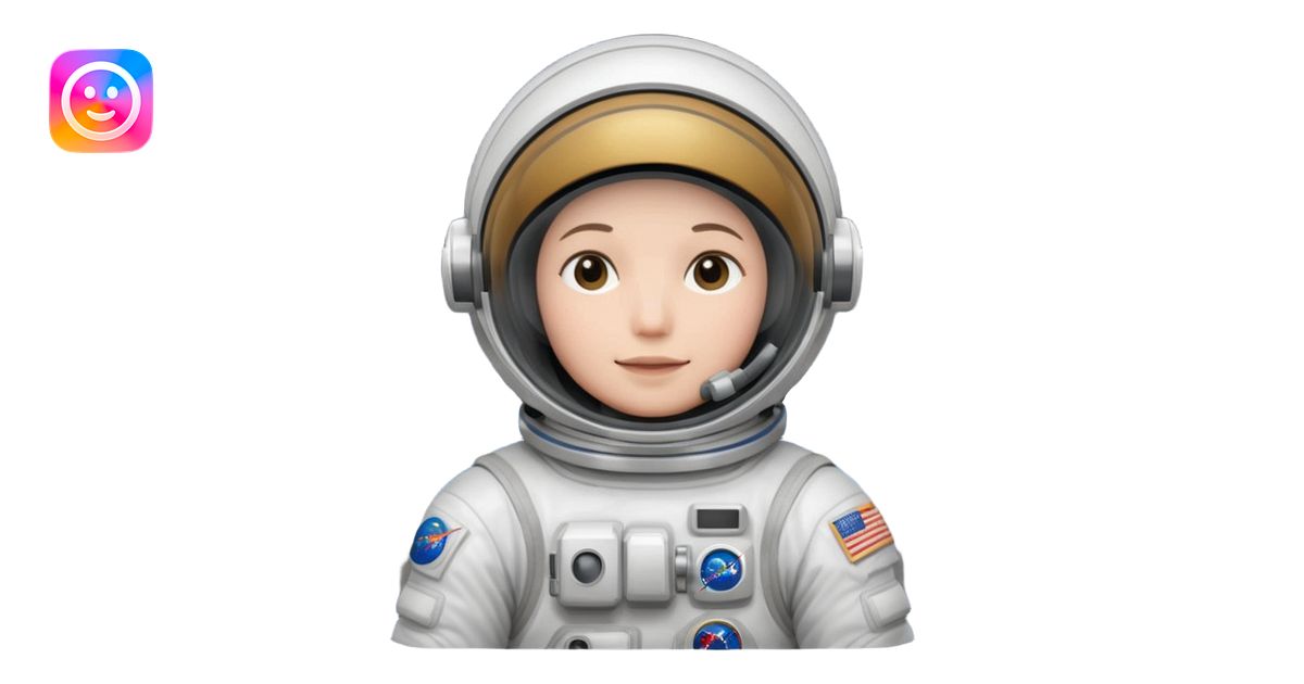 Astronaut floating in space no face only helmet emoji | AI Emoji Generator