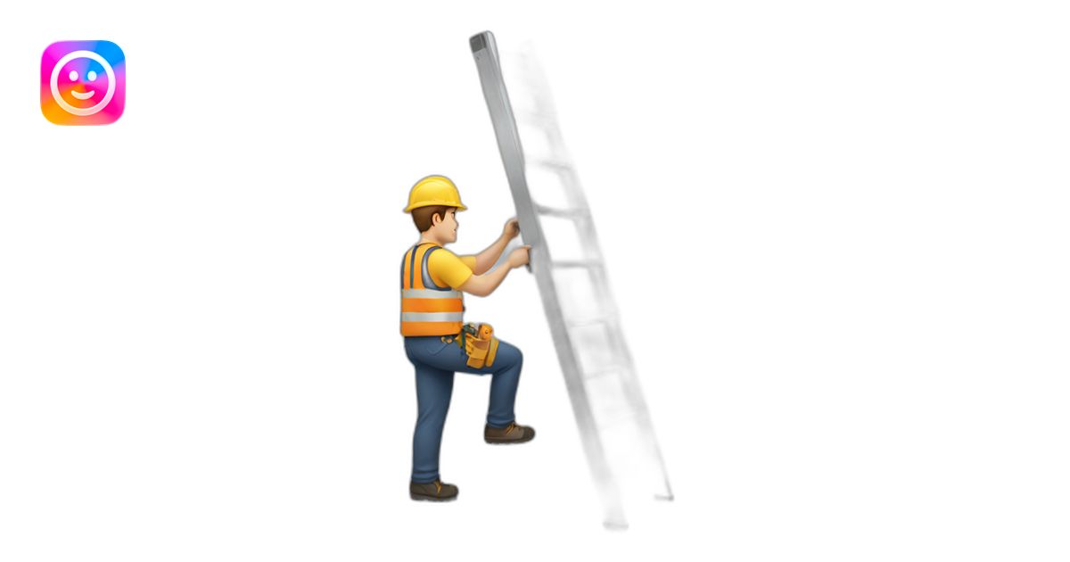 man working in ladder emoji | AI Emoji Generator