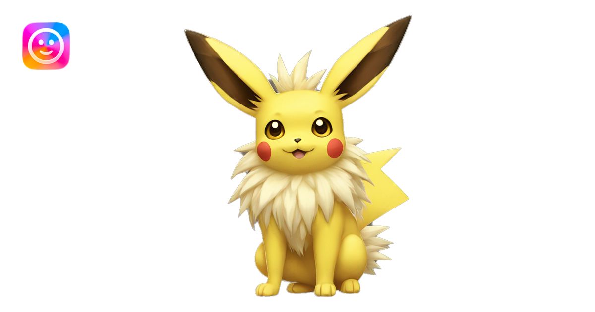 Pikachu-Eevee-Jolteon full body emoji | AI Emoji Generator